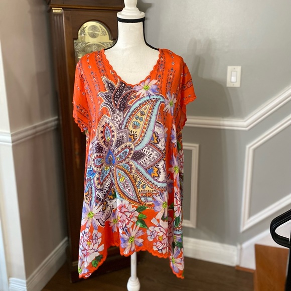 Johnny Wass | Tops | Johnny Wass Floral Print Silk Blouse | Poshmark